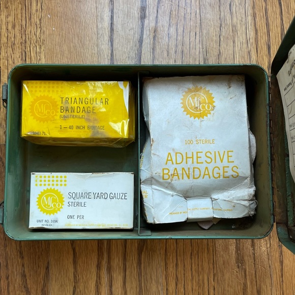 Accents | Vintage Blue Bird Body Co First Aid Kit 196s Metal Carried On ...